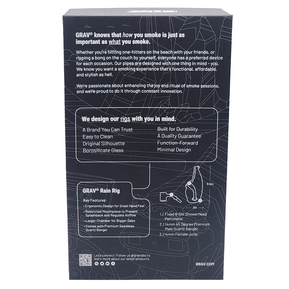 GRAV Rain Rig with 14mm Quartz Banger | Quantum Scientific Glass