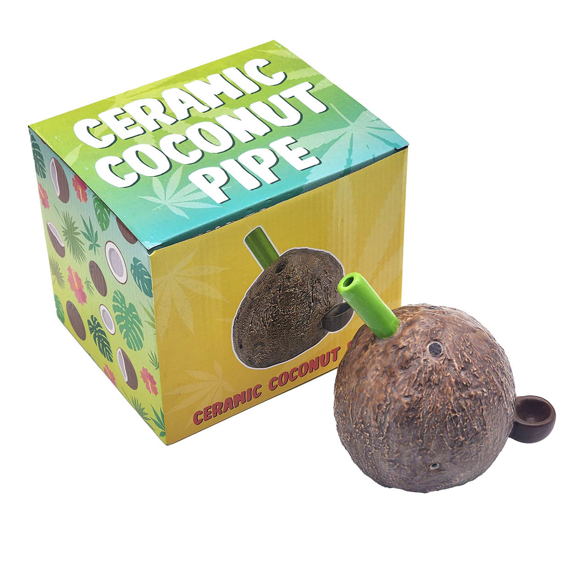 Ceramic Smoking Hand Pipe - Coconut | Quantum Scientific Glass